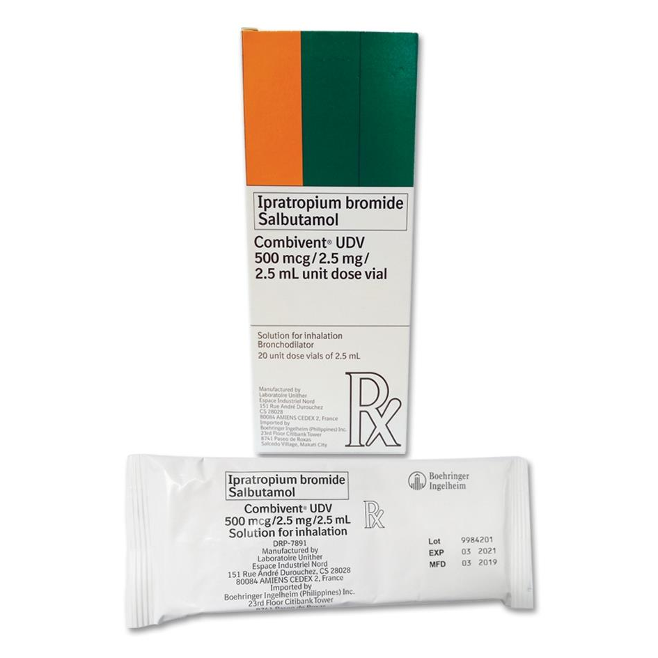 COMBIVENT UDV Ipratropium Bromide / Salbutamol 500mcg / 2.5mg / 2.5ml ...